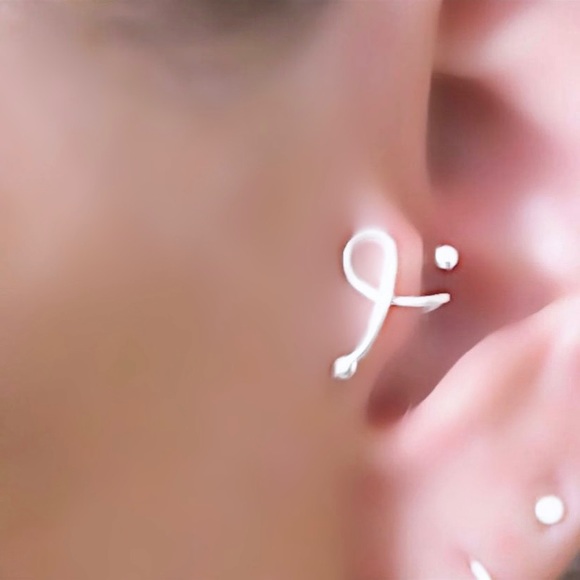 Moodtherapy | Jewelry | 925 Sterling Silver Lshaped Ear Cuff Clip On ...